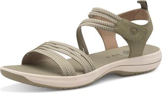 Jana Coshy Damen Sandalen flach mit Klettverschluss Sportlich, Grün (Sage), 37 EU