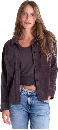 Hurley Damen W Corduroy Button Front T-Shirt, Vintage schwarz, M