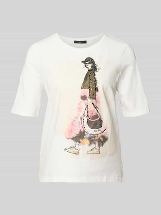 Oui T-Shirt mit Motiv-Print und Pailletten