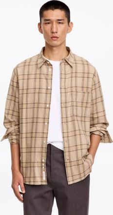 Arket Hemd Aus Geb&uuml;rstetem Flanell -Beige
