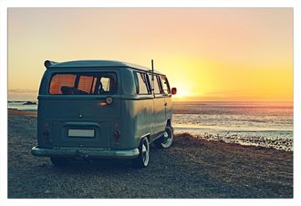 Wallario selbstklebendes Poster - Roadtrip am Meer, Aufkleber in Premiumqualit&auml;t, Klebefolie Gr&ouml;&szlig;e: 61 x 91,5 cm (Maxiposter)