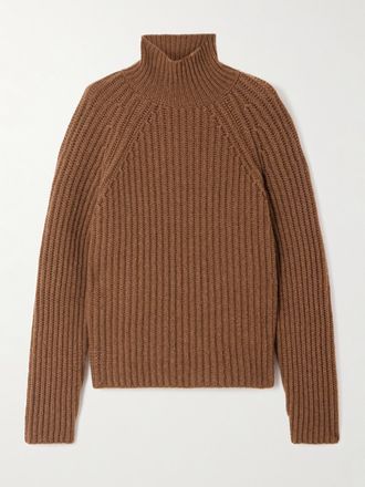 Sease Pull &Agrave; Col Montant En Cachemire C&ocirc;tel&eacute; Athos - Marron