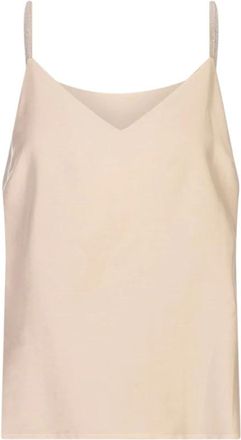 PESERICO Femme, Tops, Beige, Taille: 44 FR Top sans manches &agrave; col en V