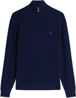 Tommy Hilfiger Pull droit &agrave; col zipp&eacute; en coton