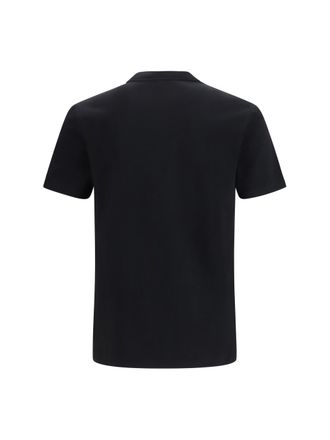 Versace Mens Logo Application T-Shirt Black Cotton; Elastane T-Shirts And Polos