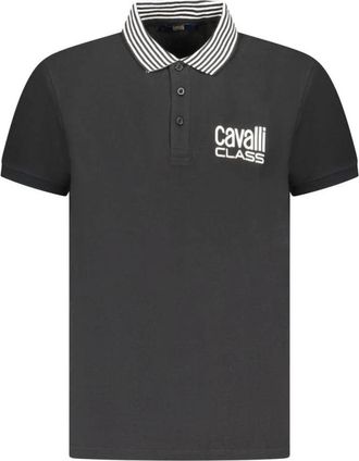 Cavalli Schwarzes Baumwoll-Poloshirt - - Tops - Herren - Schwarzk - L