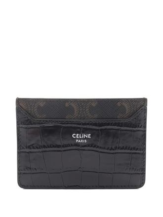 Celine porte-cartes à embossage Triomphe (années 2020) - Noir