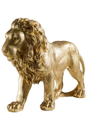 Ambia Home Dekolöwe, Gold, Kunststoff, Uni, Löwe, 15x32x47 cm, Bsci, zum Stellen, handgemacht, handgemalt, Dekoration, Skulpturen & Dekoobjekte, Dekotiere