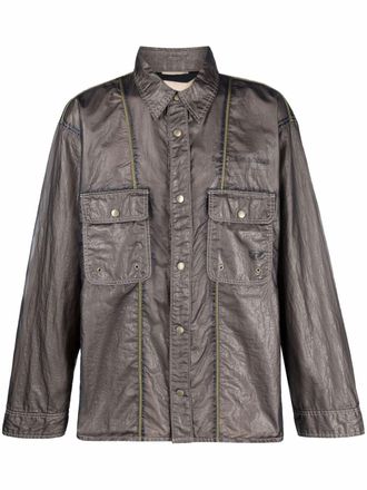 Diesel surchemise &agrave; effet m&eacute;tallis&eacute; - Gris