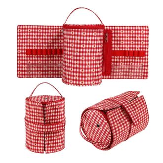Generic Fashine Leere Kleine Garn Aufbewahrungstasche Tragbare Gestrickte Wolltaschen Faltbare Cerchet Haken for N&auml;hwerkzeuge Zubeh&ouml;r Geschenk(Empty Bag-Red)