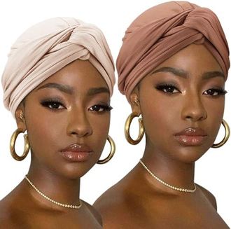 Dreshow Turban pour Femmes en Douceur Doublé Turban en Jersey Extensible Headwrap Léger Respirant Couleur Unie