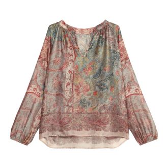 Oltre Femme, Blouses et Chemises, Multicolore, Taille: 44 FR Chemisier en voile &agrave; imprim&eacute; cachemire