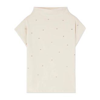 Oltre T-Shirt mit Fassungen - - Blouses & Shirts - Damen - Wei&szlig; - 2XL