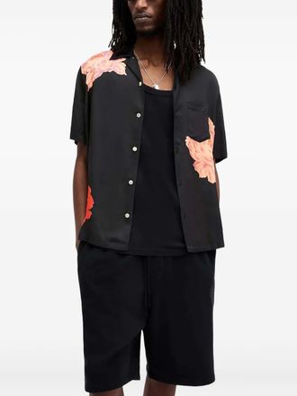 AllSaints Roze Hemd mit Blumen-Print - Schwarz