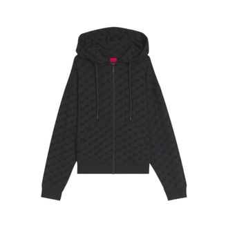 HUGO BOSS Durchgehender Rei&szlig;verschluss-Sweatshirt - - Sweatshirts & Hoodies - Herren - Schwarzk - L
