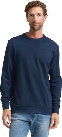 Tom Tailor Herren 1048586 Langarmshirt mit Logo-Badge, 39218-Real Teal Grindle Structure, XXL
