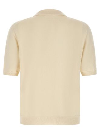 Zanone Cotton Knit Polo Shirt - cream