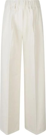 Forte_Forte Femme, Pantalons, Jaune, Taille: 38 FR Pantalon ample en serg&eacute; de coton fluide