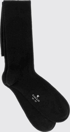 Gallo Wadenhohe Stretch-Kaschmirmischsocken mit Kontrastlogo