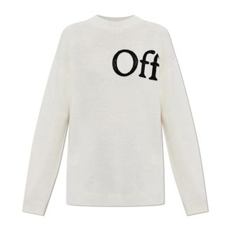 Off-white Wollpullover mit Logo - - Knitwear - Damen - Beige - XL