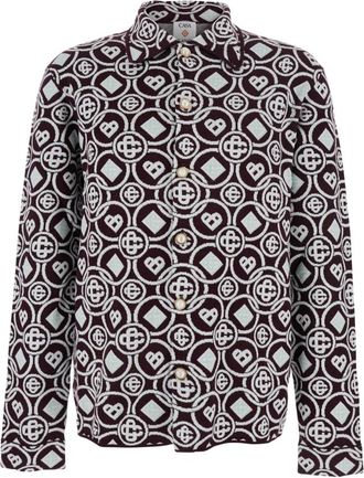 Casablanca Homme, Chemises, Multicolore, Taille: L Chemise Monogramme Bordeaux Col Classique