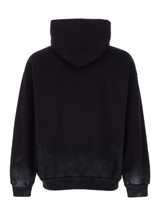 Balenciaga Mens Black Hoodie With Metal Bb Stencil Motif Cotton Sweatshirts Sweater