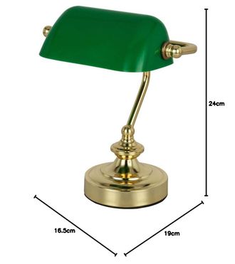 Globo Lighting Globo RETRO Tisch Lese Leuchte Banker Lampe Arbeits Zimmer Strahler Nacht Licht gr&uuml;n 24917