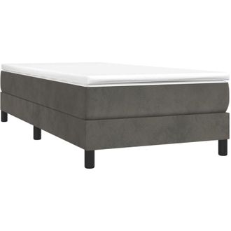 vidaXL Cadre de lit sans matelas gris fonc&eacute; 90x190 cm velours Vidaxl