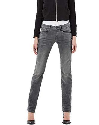 G-Star Femme Jean Attacc Mid Waist Straight, Gris (Medium Aged 60888-6132-071), 26W / 32L