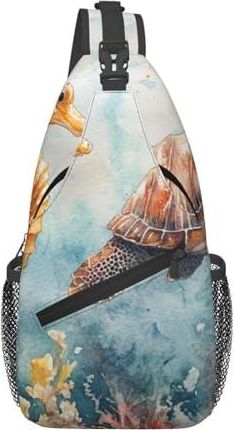 Generic Sac &agrave; bandouli&egrave;re hippocampe et tortue - Sac &agrave; dos de voyage pour homme - Sac &agrave; dos de randonn&eacute;e