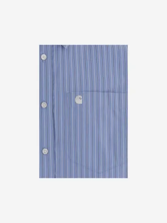 Carhartt Work in Progress Striped Cotton Poplin Shirt - Blue