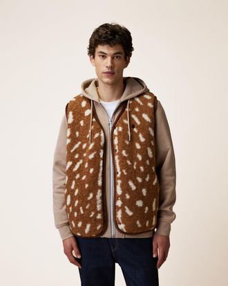 Faguo Veste sans manches camel et &eacute;cru