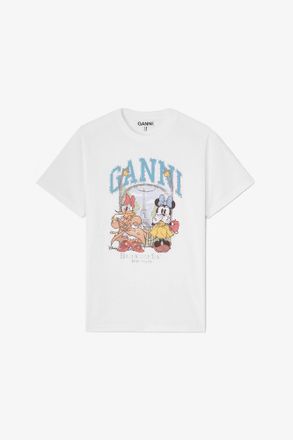 Ganni T-shirt Minnie Mouse & Daisy Duck Blanc Coton biologique - Taille M - Pour Femme