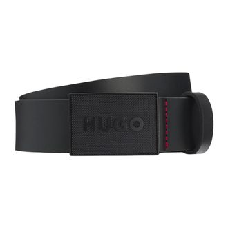 HUGO BOSS Homme, Accessoires, Noir, Taille: 95 CM Logo-Buckle Leather Belt