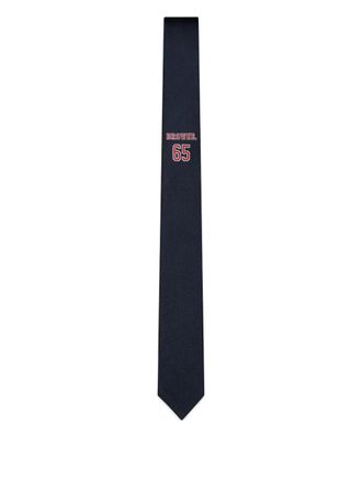 Thom Browne cravate en jacquard de soie - Bleu