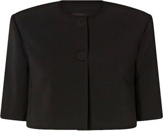 Pinko Pinko, Femme, Vestes, Noir, Taille: 38 FR Platano Spencer Veste en Toile