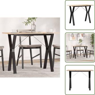 vidaXL The Living Store Esstisch Y-Gestell 100x50x75 cm Massivholz Kiefer und Gusseisen - Esstisch - Holztisch - Kiefernholztisch - K&uuml;chentisch