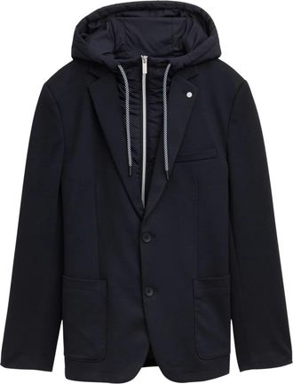 Tom Tailor 2-in-1 Sakko mit herausnehmbarem Einsatz mit Kapuze - - Jackets - Herren - Blau - 3XL