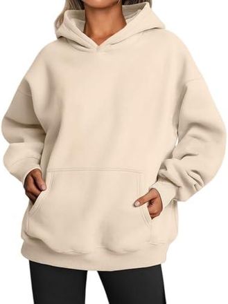 Generic Sweats &agrave; capuche dhiver pour femmes, grande taille, sweatshirts molletonn&eacute;s tendance pour lautomne, abricot, XL