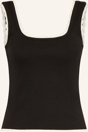 Sandro Sandro Top Mit Spitze Und Schmucksteinen schwarz