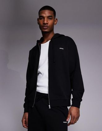 HUGO BOSS HUGO Red - Sweat &agrave; capuche zipp&eacute; - Noir fonc&eacute;