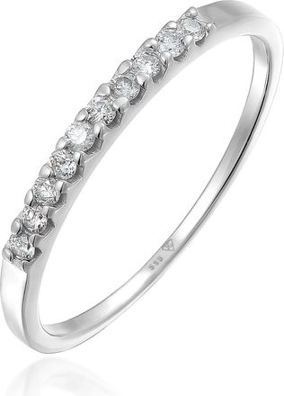 Elli Ringe - Ring Memoire Verlobung Diamant (0.15 ct.) 585 Weiß - Gr. 52 MM - in Weiß - für Damen
