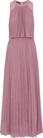 Apart Fashion Damen Langes plissiertes Abendkleid, ärmelloses Maxikleid, Rundhalsausschnitt, fließender A-Linien-Rock, formelles Hochzeitsgastkleid, leichtes Sommer