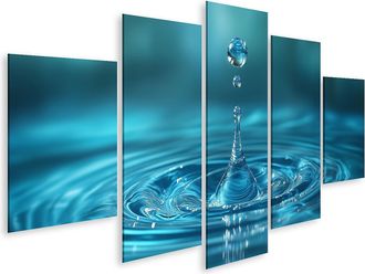 Islandburner Bild auf Leinwand Perfekter Wassertropfen auf blauer Oberfläche Bilder Wandbilder Poster