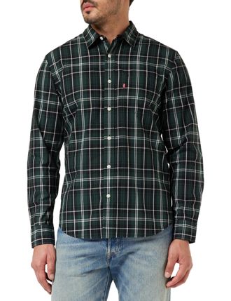 Levi's Herren Sunset 1-Pocket Standard Hemd,Dougie Plaid Darkest Spruce,XS