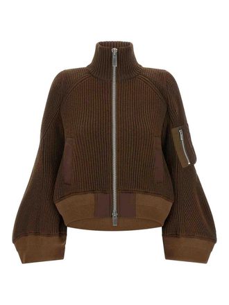 sacai Manteau Au Genou - Marron