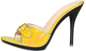 Miyoopark Mules sexy pour femme avec talon aiguille Mule d&eacute;t&eacute;, T13 jaune, 43 EU