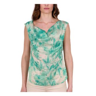 Liu Jo Femme, Tops, Multicolore, Taille: 38 FR Top sans Manches Imprim&eacute; en Tissu Fluide