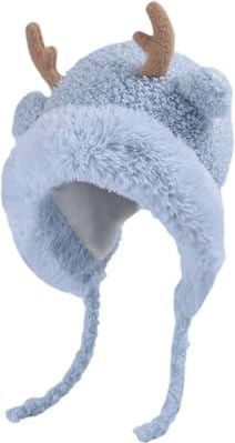 Generic Bonnet Femme Hiver Bonnet Femme Chapeau Femme Hiver Confortable Classique - Bonnet Renne Mignon avec Fausse Fourrure, Doubl&eacute; Polaire Cozy, Parfait pou
