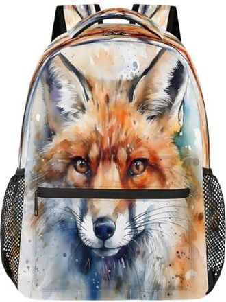 Generic Visage De Renard Animal Cartables Scolaires Loisir Sacs D&Eacute;cole Confort Cartable Scolaire Pour Ordinateur Portable Plein Air V&eacute;lo 29X40Cm